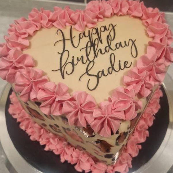 Personalised Cake Name Charm, Custom Glitter Mirror Cake Charm, Happy ...