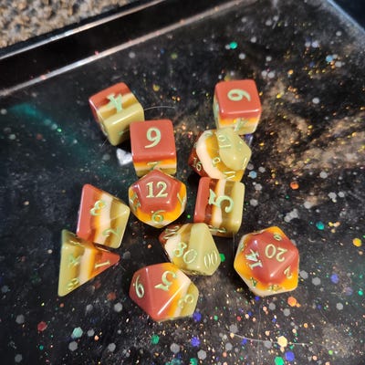 Pine Cone and Feather Wisps Dnd Dice Set, Polyhedral Dice, D&D Dice ...