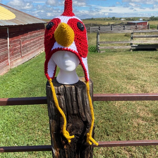 Rooster Hat Crochet PATTERN DIGITAL PDF, Chicken Hat Pattern Instant ...