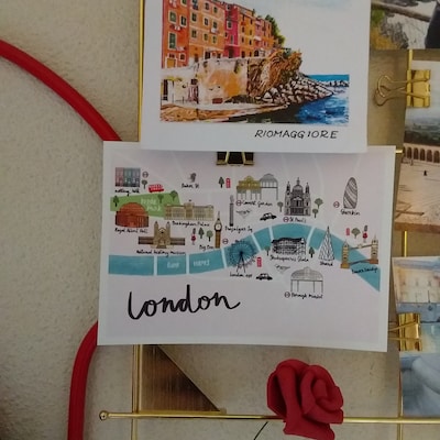 London Map Postcard London Map Illustration London Art - Etsy UK