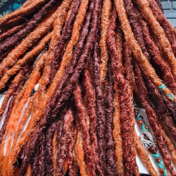 Ginger Viking Dreadlocks Crochet Full Set Decorate Locs With Jewels and ...