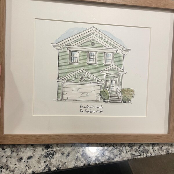 Custom House *hand-drawn* Sketch 8x10 Pen and Ink Drawing Doodle Bar ...