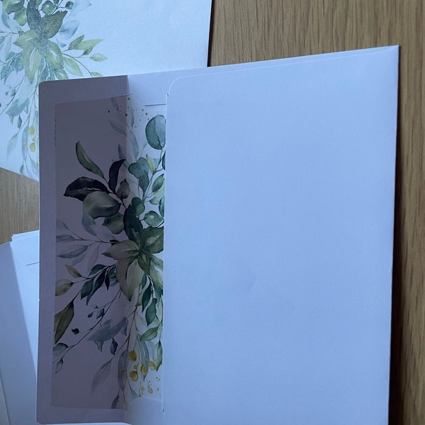 Printable A7 Envelope Liner Template With Botanical Greenery ...
