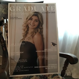 Magazine Style Graduation Invitations Template for Canva, Graduation ...