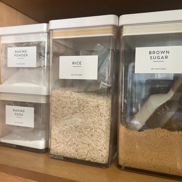 Minimalist Pantry Labels for Kitchen Organization • Water-resistant ...