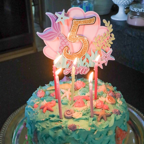 Mermaid Cake Topper | Little Mermaid Cake Topper | Under the Sea Cake ...