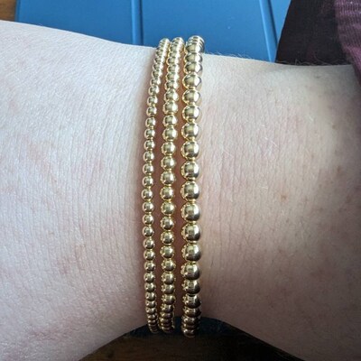 Gold Filled Bead Bracelet, Mixed With a Twist, Mixed Bead Bracelet, Combination Bracelet, Gold ...