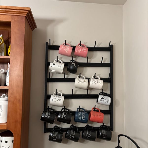 Mason Jar Storage and Display Rack, Wood Wall Rack, Glass Storage, Wood ...