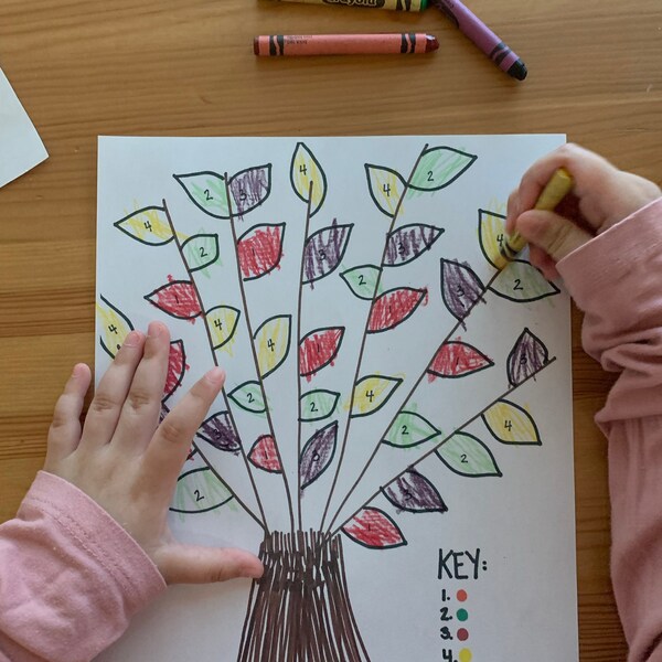 Fall Color by Number, Fall Worksheet, Preschool, Toddler, Color ...