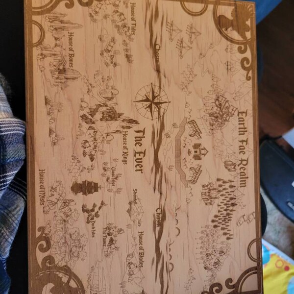 The Ever Kingdom Wooden Laser Engraved Map, the Ever Seas Series ...