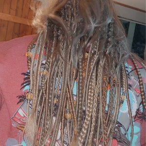 Green-brown Ateba Boho Hippie Hair Extention Hair Wrap for | Etsy