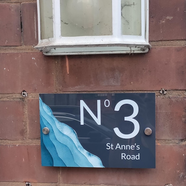 Modern Anthracite House Number Sign No Number Thin Stainless Steel ...