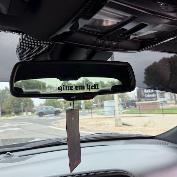 Give Em Hell Mirror Decal, Car Mirror Decal, Affirmation Car Sticker ...