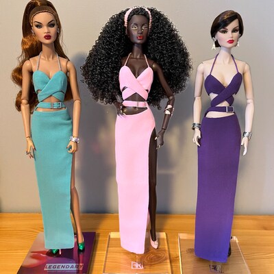 White Lace Bouffant Dress Gown for Fashion Royalty Doll, Barbie ...