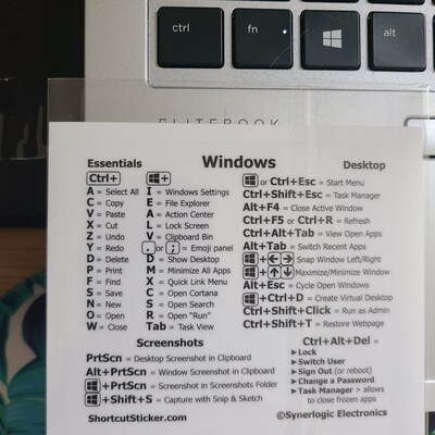 Windows PC Reference Guide Keyboard Shortcut No-residue Laminated Vinyl ...