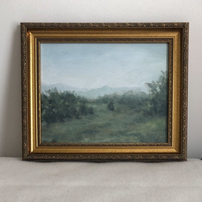 Print of Oil Painting Virginia Landscape Atmospheric Scene Clouds Pink ...