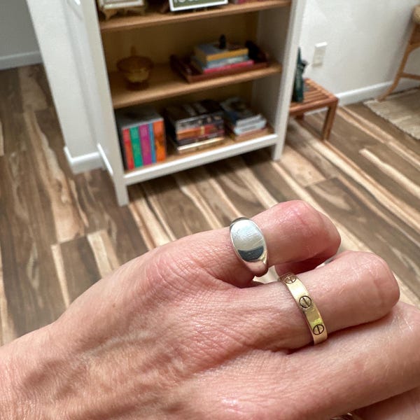 Silver Pinky Signet Ring- With or Without Engraving - Etsy