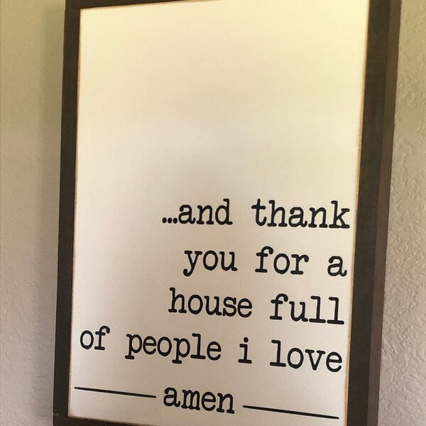 Thank You for A House Full of People I Love Sign | Family Wall Art ...