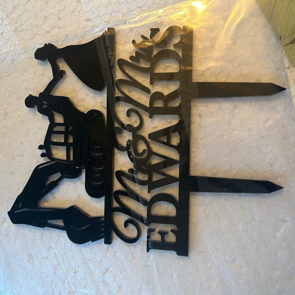 Digger Wedding Cake Topper, Cake Topper Excavator for Wedding ...