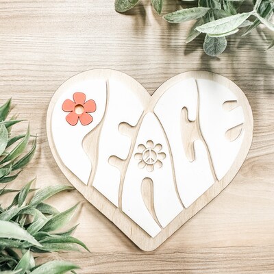 Retro Peace Heart Svg Files for Cricut, Groovy Hippie SVG for Shirts ...