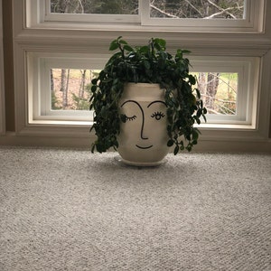 Face Decal for Flower Pot Vinyl Decal Flower Pot Sticker Gardening ...