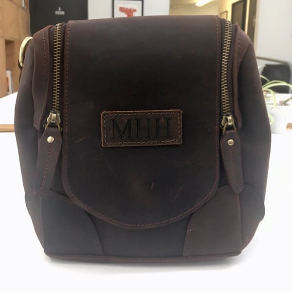 Personalized Rustic Leather Camera Bag, Multipurpose Men's Leather Bag ...