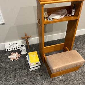 Prayer Kneeler Pedestal Kneeling Bench Catholic Altar Home Altar Shrine ...