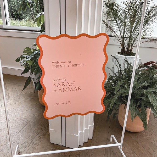 Wavy Welcome Sign | Wedding Bridal Shower Engagement Event | Digital or ...