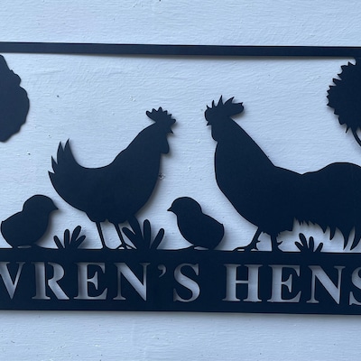 Personalized Chicken Farm Metal Sign, Custom Metal Chicken Coop Signs ...