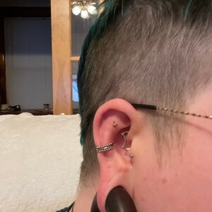 Triple Stack Conch Clicker Double Beads With Smooth G23 - Etsy