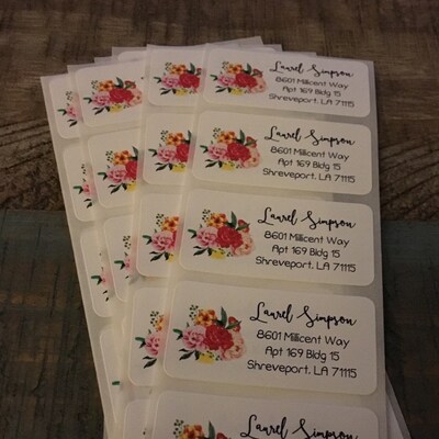 Watercolor Return Address Labels, Cute Address Labels, Flowers Return ...