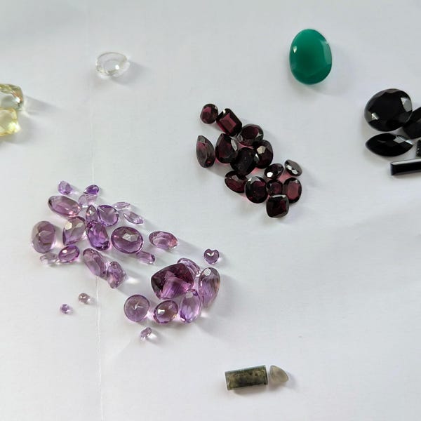 Loose Natural Mixed Semi-precious Gemstones Lot With Multiple Shapes ...