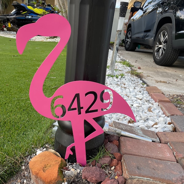 Flamingo Custom Address Sign, Metal Sign, Beach Sign, Beach Address ...