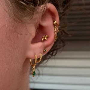 Triple Stacked Conch Hoop Clicker With Twist Gold Conch - Etsy