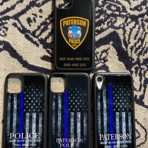 Custom Thin Blue Line iPhone Case,police Flag Phone Case Cover, iPhone ...