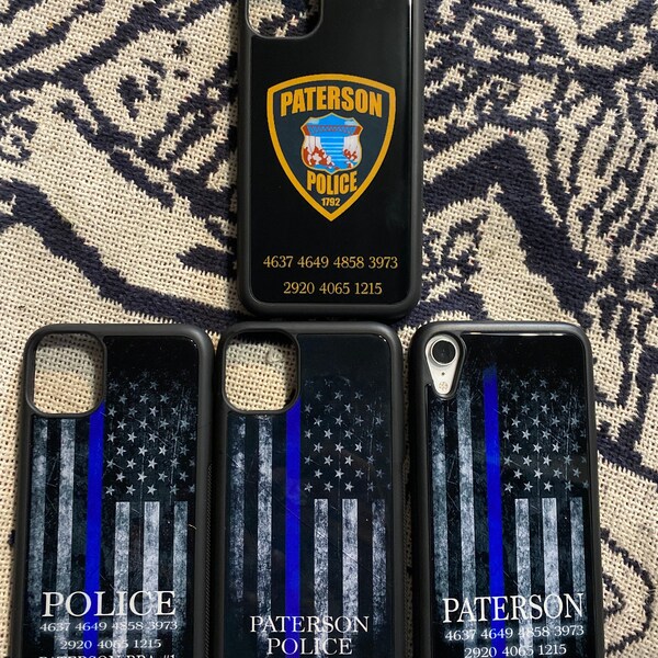 Custom Thin Blue Line iPhone Case,police Flag Phone Case Cover, iPhone ...