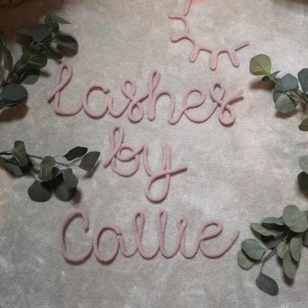 Knitted Names and Words Wool Wire Words Personalised Wall Decor Signs ...
