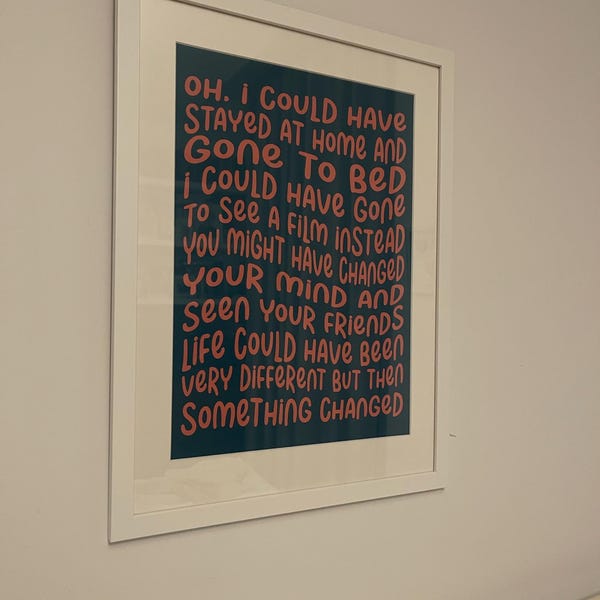 Custom Song Lyrics Print - Colourful Music Poster - Favourite Song ...