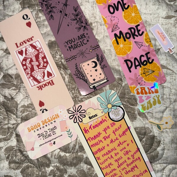 Colorful Retro Bookmark Laminated Bookmark Bookmark Individual or Set ...