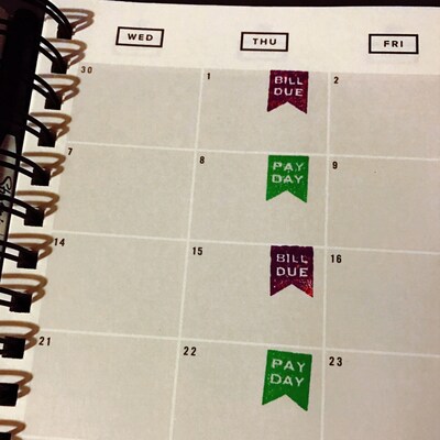 Planner Stamps PAYDAY Stamp Payday Motif Hobonichi Erin - Etsy