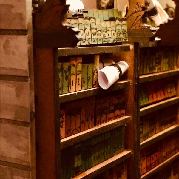 Wizards Library Book Nook - Complete Kit With Glue and USB Lights and ...