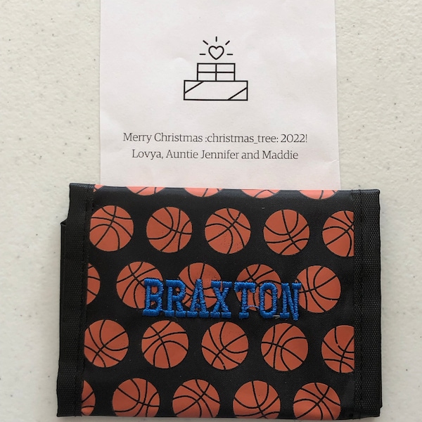 KIDS PERSONALIZED WALLETS - Embroidered Nylon Trifold Camo and Sports ...