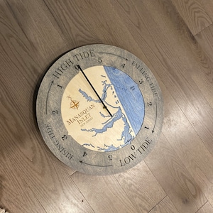 Outer Banks 3D Wood Map Tide Clock Coastal Home Decor OBX - Etsy