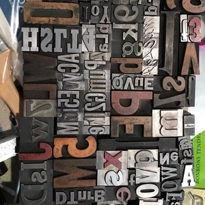 Lot of 50 Large Antique VINTAGE Metal LETTERPRESS Print Type Block ...