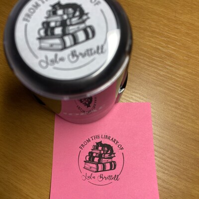 Custom Book Stamp. Self Ink or Wood Handle. Personalized With Your Name ...