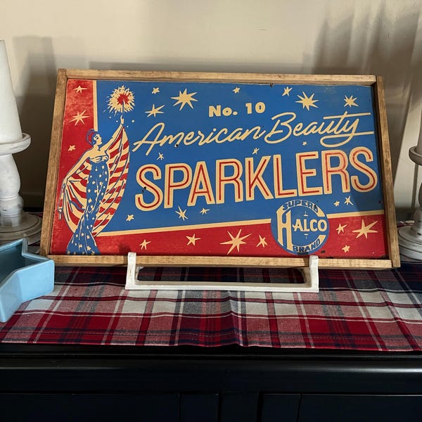 Vintage Sparklers Sign, Vintage Patriotic Decor, Vintage Decor ...