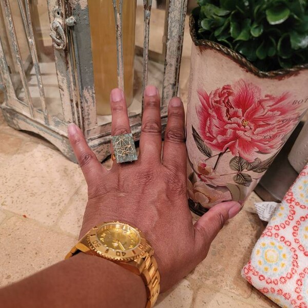 Big Stone Ring, Wire Stone Rings, Wire Wrapped Jewelry, Vintage Ring ...