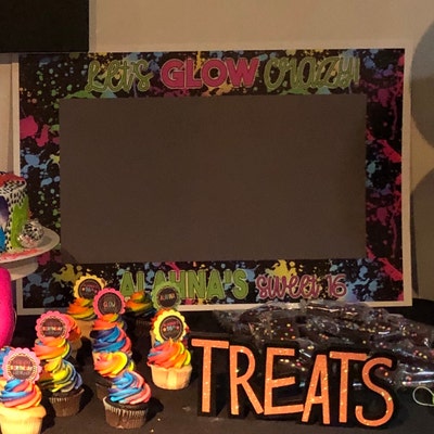 Neon Birthday Party Photo Booth Frame, Glow Party Photo Booth Frame ...