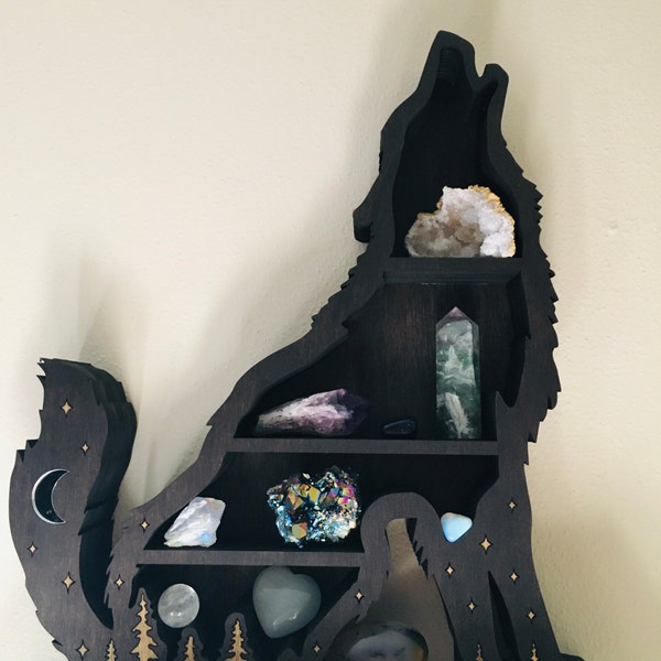 Coppermoon Handmade Wolf Crystal Shelf, Wolf Shelf, Wolf Wall Art, Wolf ...