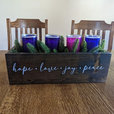 Modern Farmhouse Advent Candle Box Wreath Modern Advent Wreath Advent ...